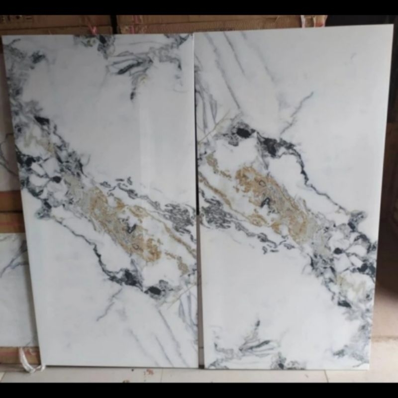 Jual Granit 60x120 sunpower Luminous white putih motif marble random ...