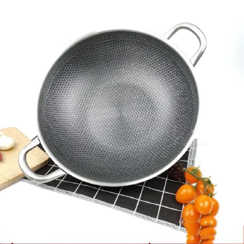 Jual WAJAN PENGGORENGAN WOK PAN ANTI LENGKET TEBAL 36cm / WAJAN motif LABA KUPING STAINLESS ...