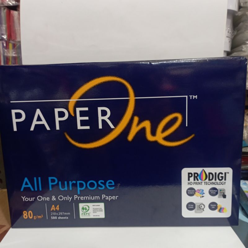 Jual KERTAS HVS PAPER ONE A4 80gsm ( isi 500 lembar ) / pack | Shopee ...