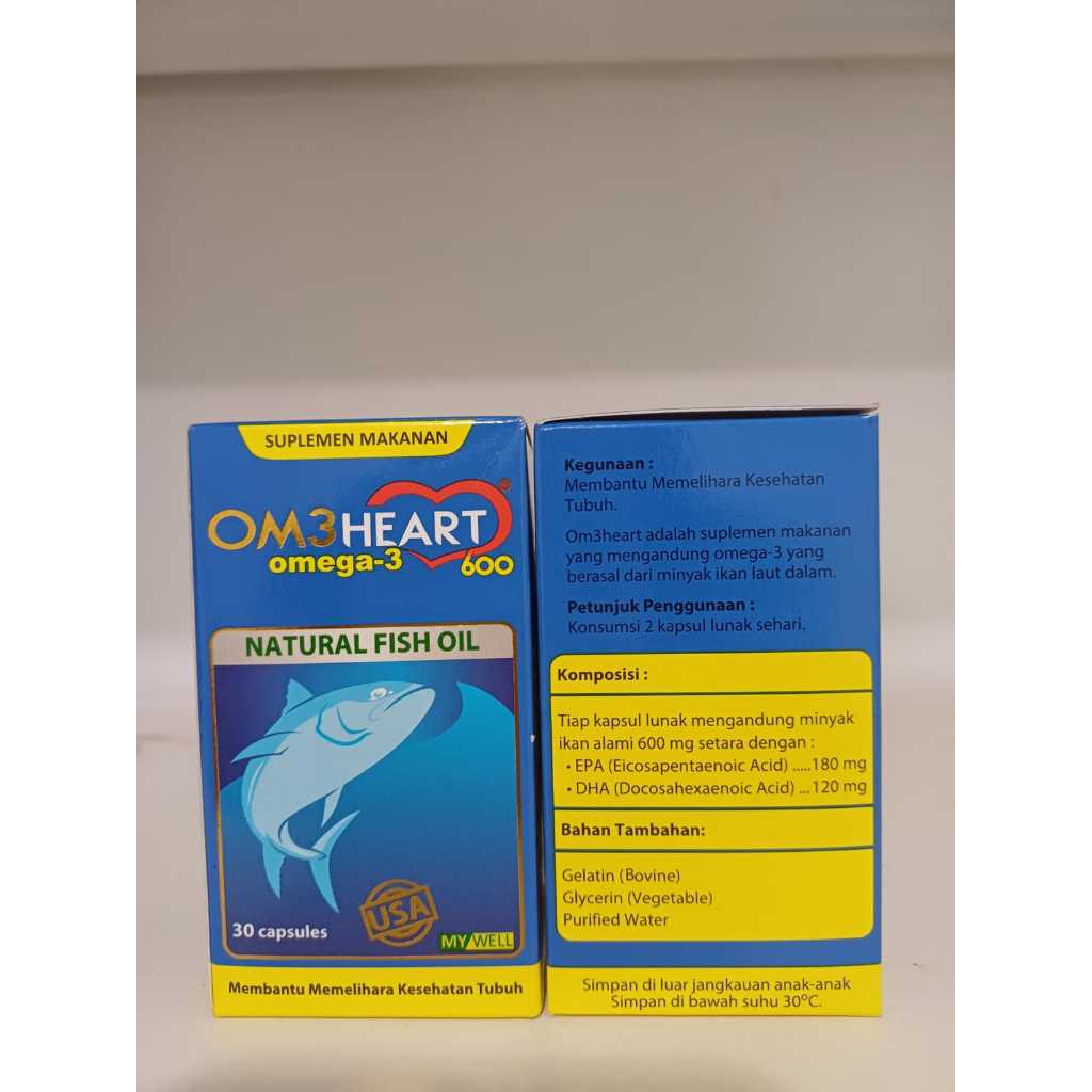 Jual OM3 HEART omega 3/ natural fish oil 30 kapsul | Shopee Indonesia