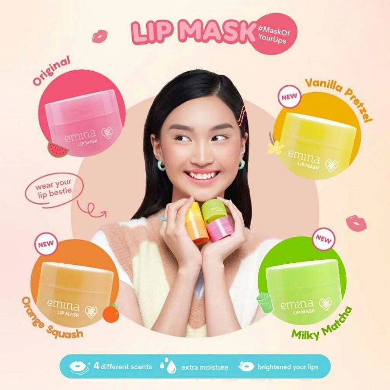 Jual EMINA Sleeping Lip Mask 9gr || Lip Care Lip Mask Treatment Bibir ...