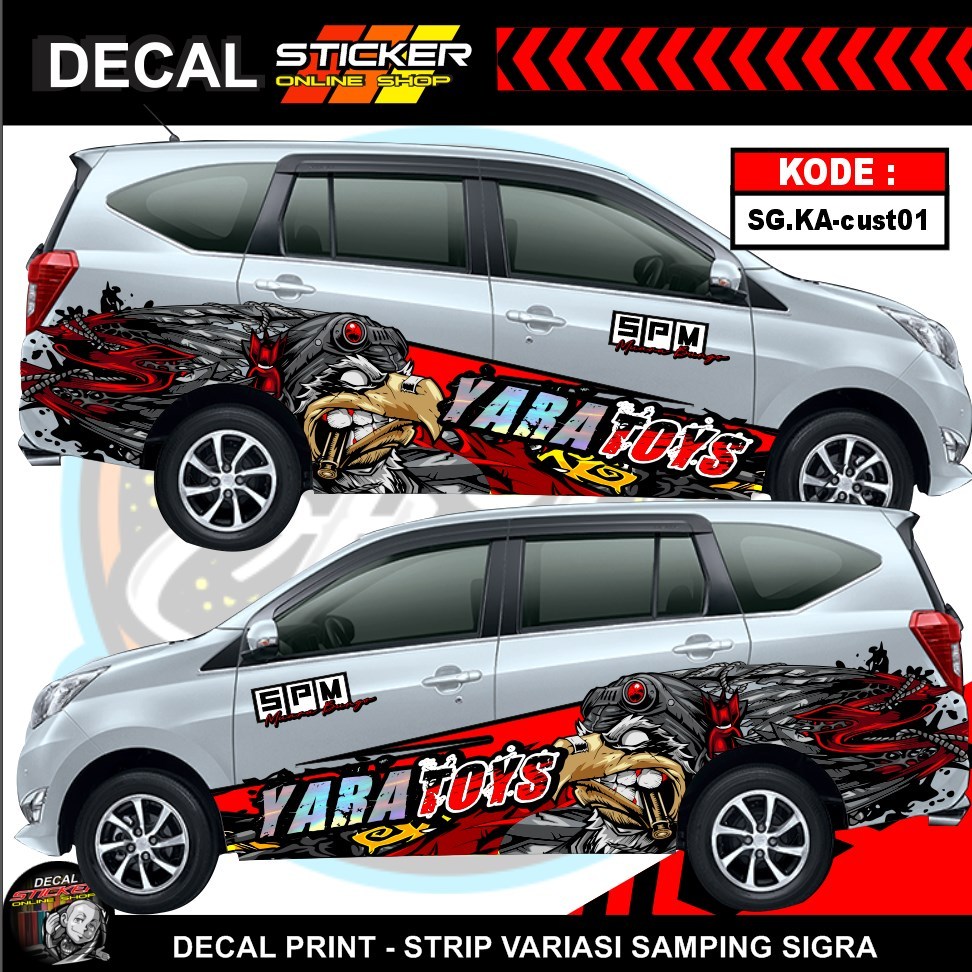 Jual STIKER STRIP SAMPING MOBIL SIGRA DECAL PRINT CUSTOM NAMA | Shopee ...
