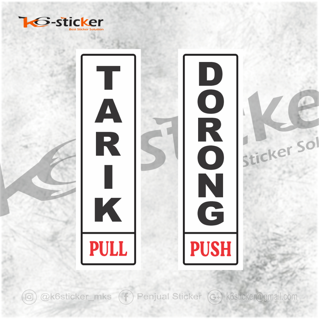 Jual Sticker Label Sign Marka Stiker Pintu Tarik Dorong Push Pull 17 x ...