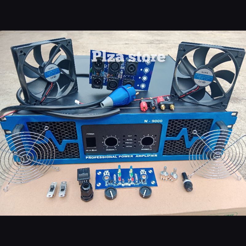 Jual Bok power amplifier tipe N9000 Biru komplit aksesoris 2 chanel ukuran 3U warna biru komplit ...