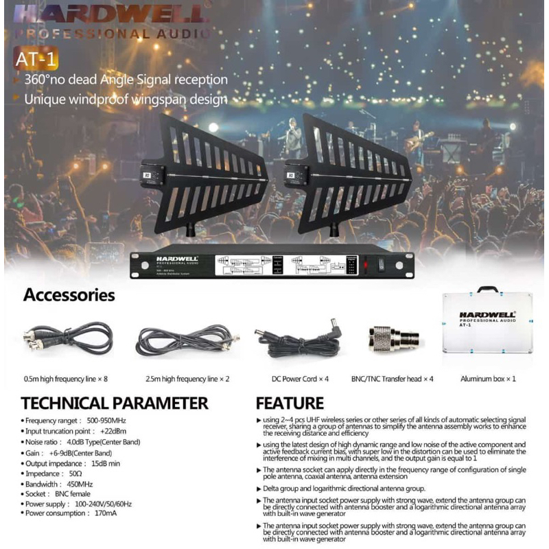 Jual Antena Mic Wireless Sirip Hiu HARDWELL AT1 / AT 1 ORIGINAL ...