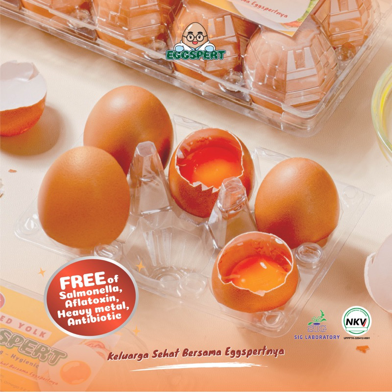 Jual Eggspert Telur Ayam Red Yolk (Omega) Kemasan Isi 6 pcs | Shopee ...