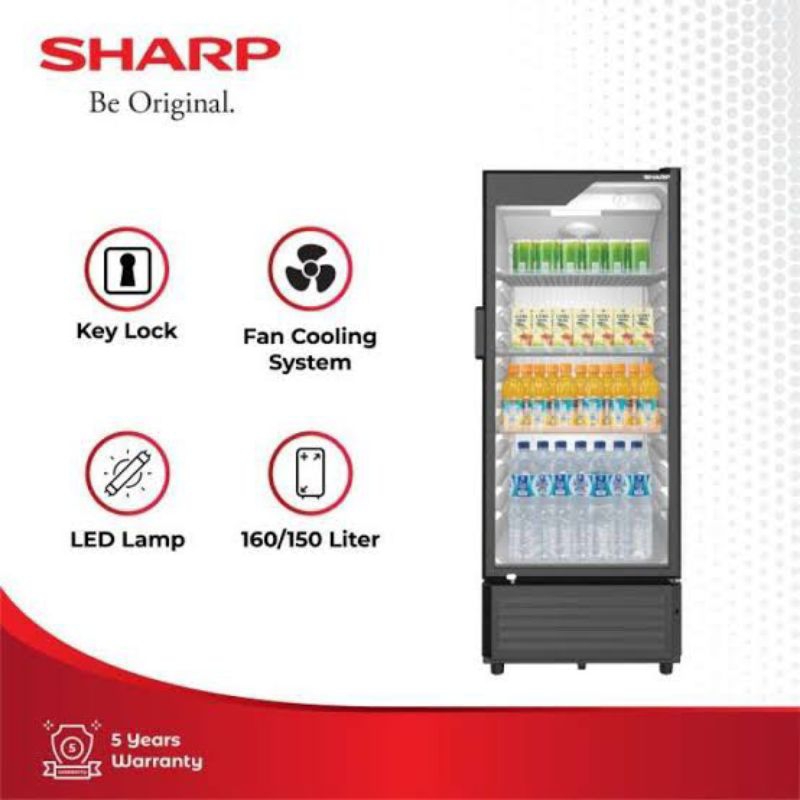 Jual Showcase SHARP SCH-170 FS ( Kulkas Pendingin Minuman SHARP 3 Rak 160/150 Liter ) | Shopee ...