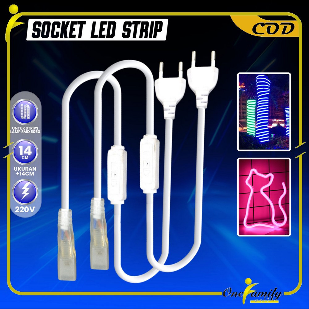 Jual ONE-C884 Socket Colokan Strip Lampu 5050 220V Adaptor Lampu LED ...
