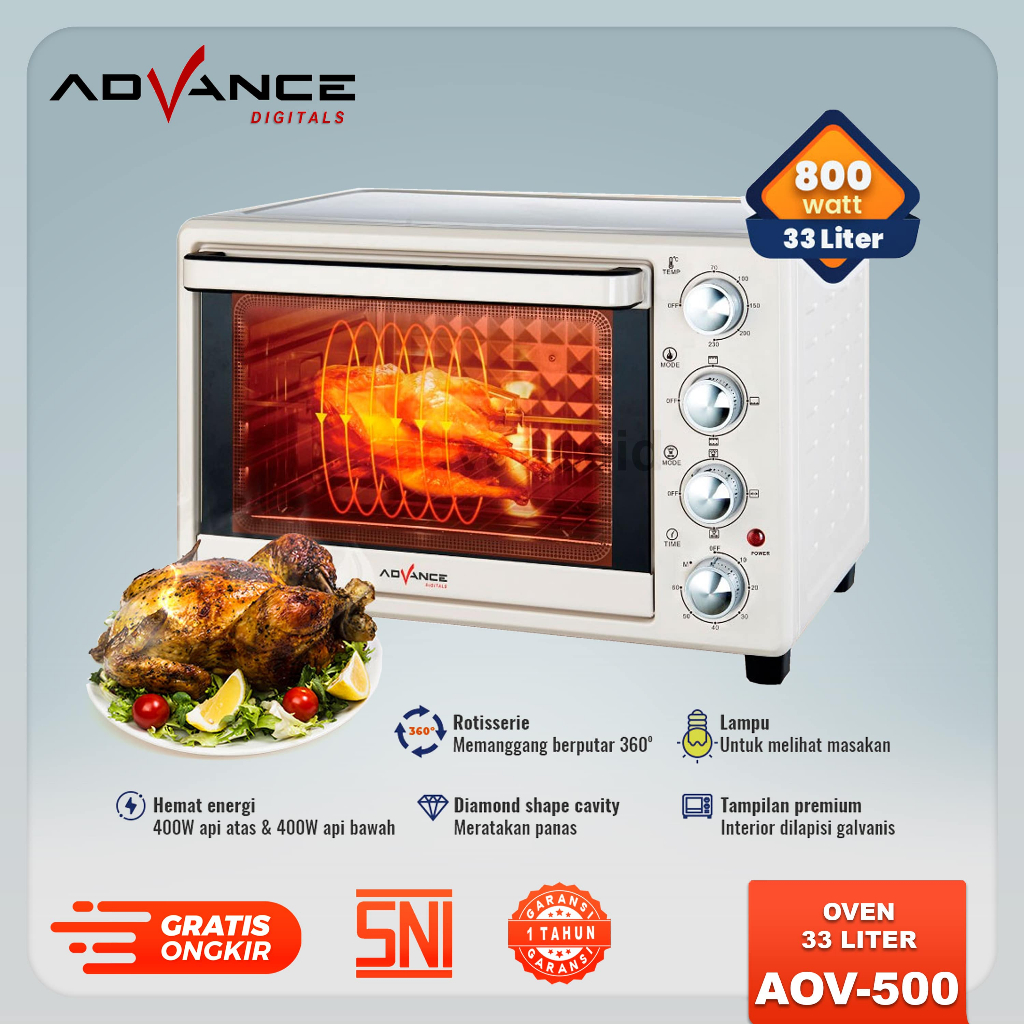 Jual Advance Oven Listrik AOV500 33L 800 Watt Rotisserie 360° Garansi ...