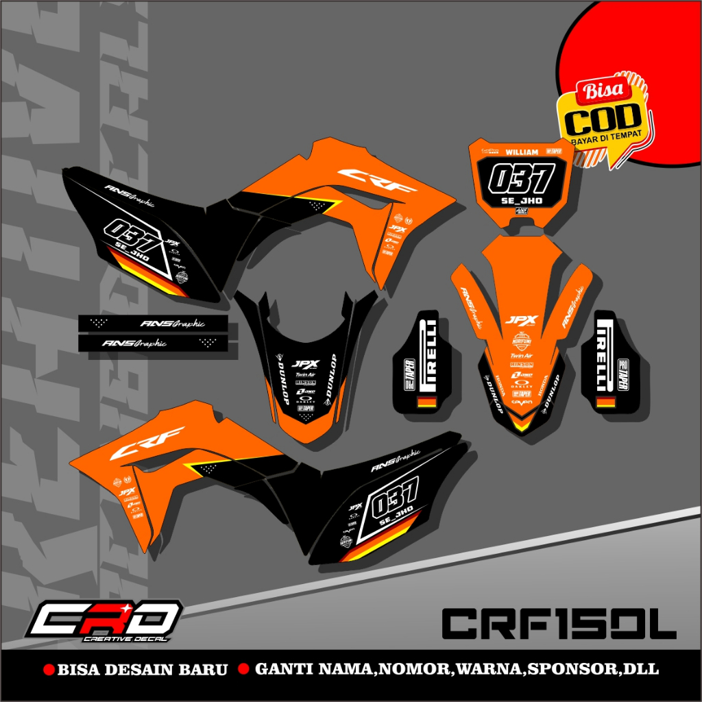 Jual DECAL STIKER CRF FULL BODY CUSTOM - BISA JUGA UNTUK KLX WR GORDON ...
