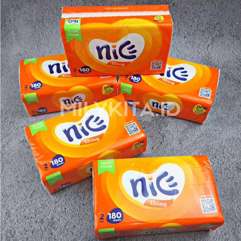 Jual Tisu Nice 5 Pack Murah Bundling / Tissue Nice 180's 2-Ply Tisu ...