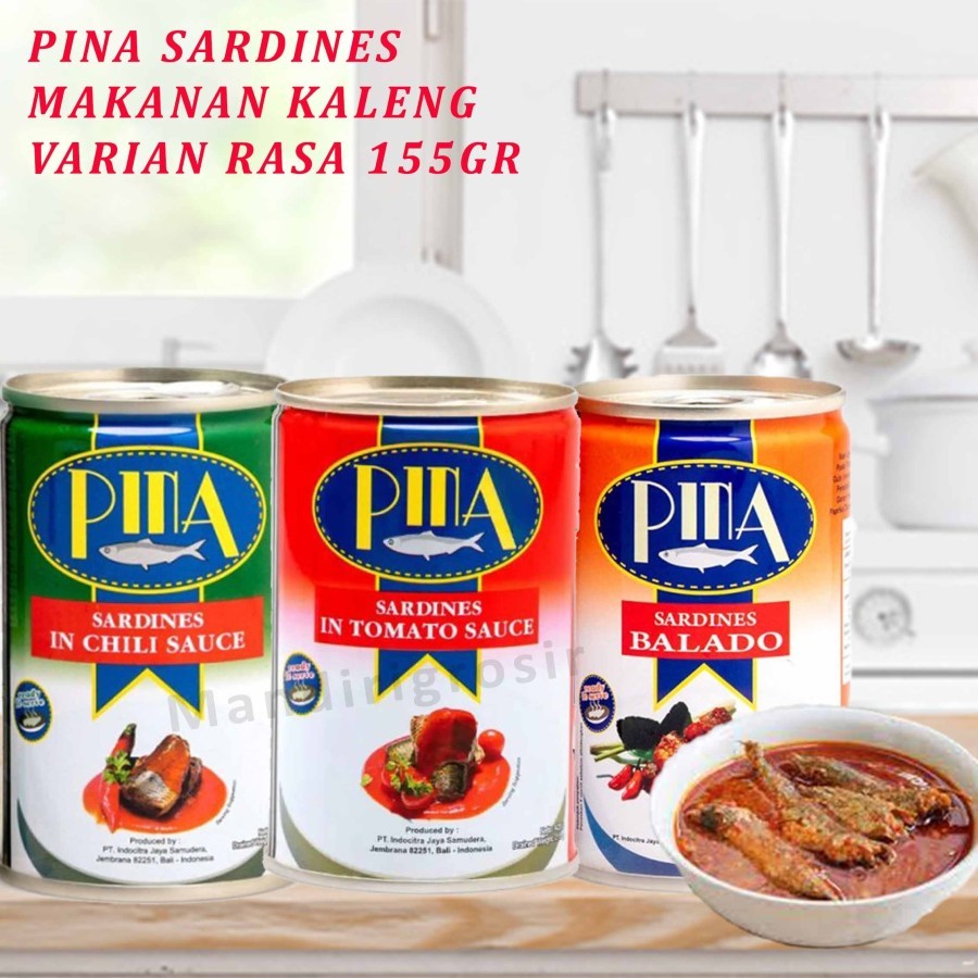 Jual Makanan Ikan Kaleng * Pina Sardines * Sarden Varian Rasa * 155gr ...