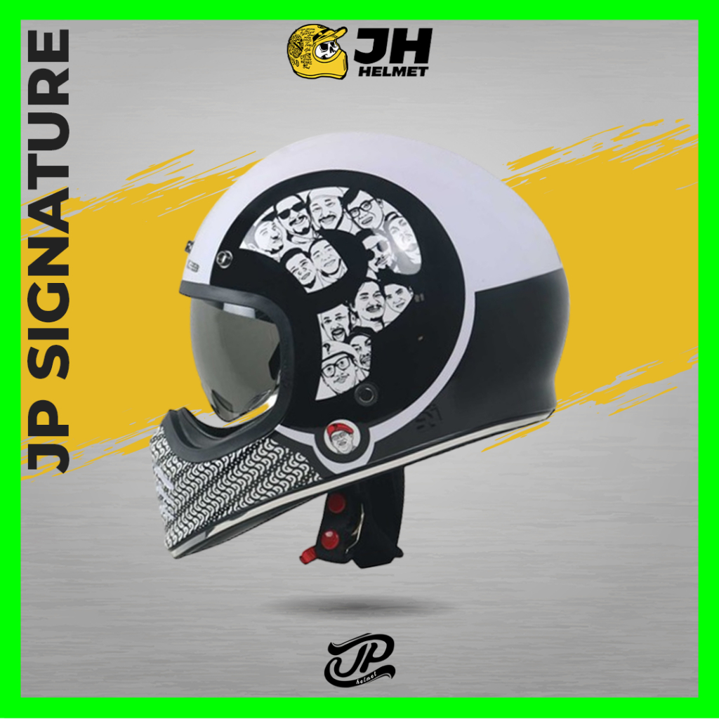 Jual Helm JP Signature Motif Prediksi Pearl White Glossy | Helm Cakil ...