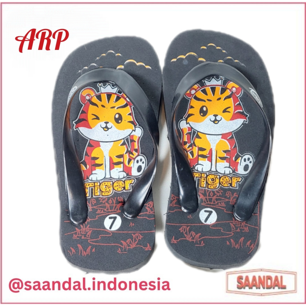 Jual Sandal Jepit Hitam ARP Laki-Laki Perempuan Tiger Macan Harimau ...