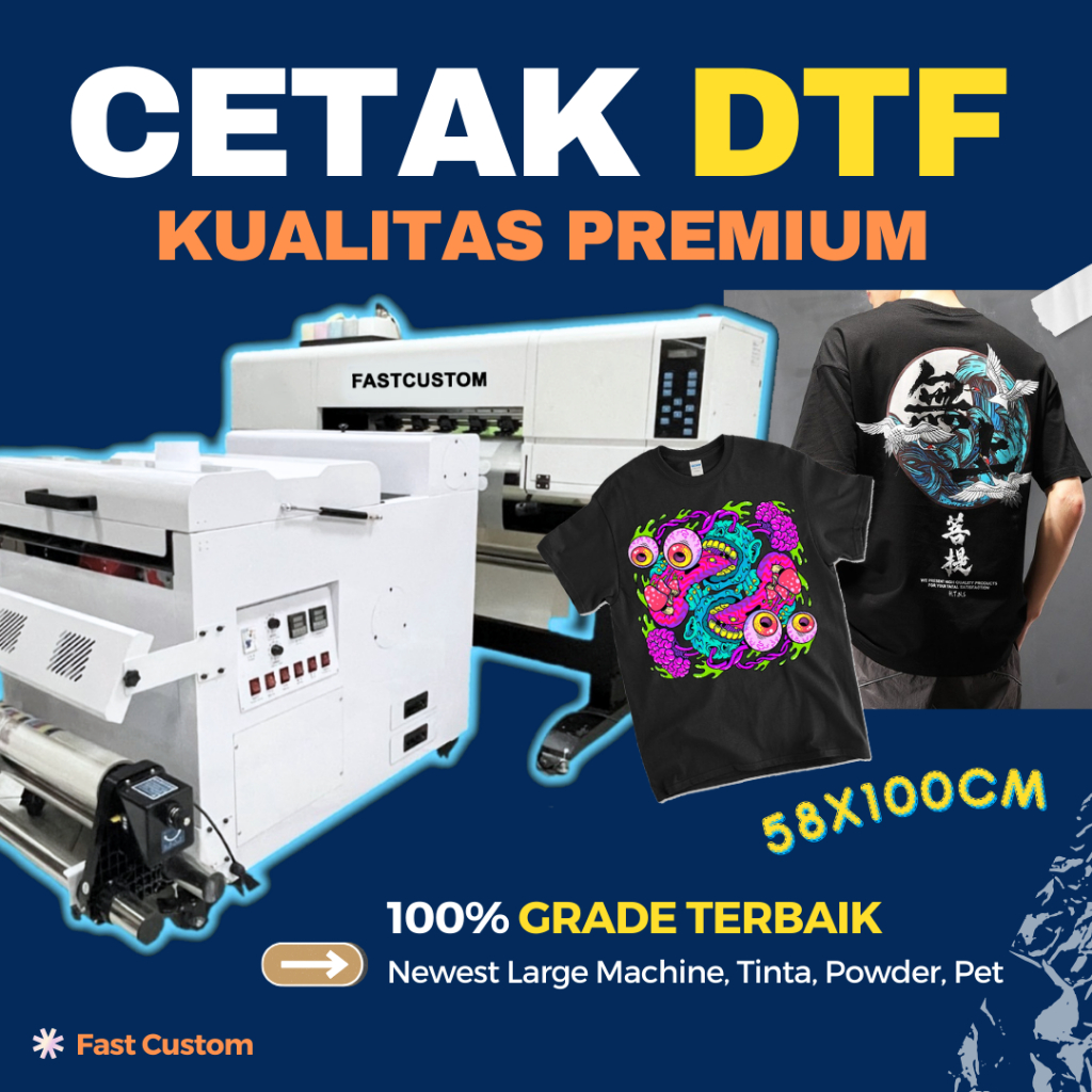 Jual CETAK DTF PRINT METERAN TERMURAH TERCEPAT 58X100CM JASA SABLON PRINTING DIGITAL SATUAN ...