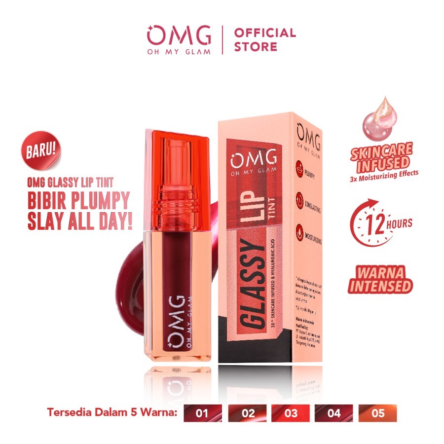 Jual OMG OH MY GLAM Glassy Lip Tint 2g - Lip Tint Warna Intense | Shopee Indonesia