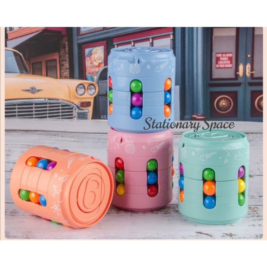 Jual Mainana Cube Kaleng magic Bean Spinning Fidget Puzzle Rotating ...