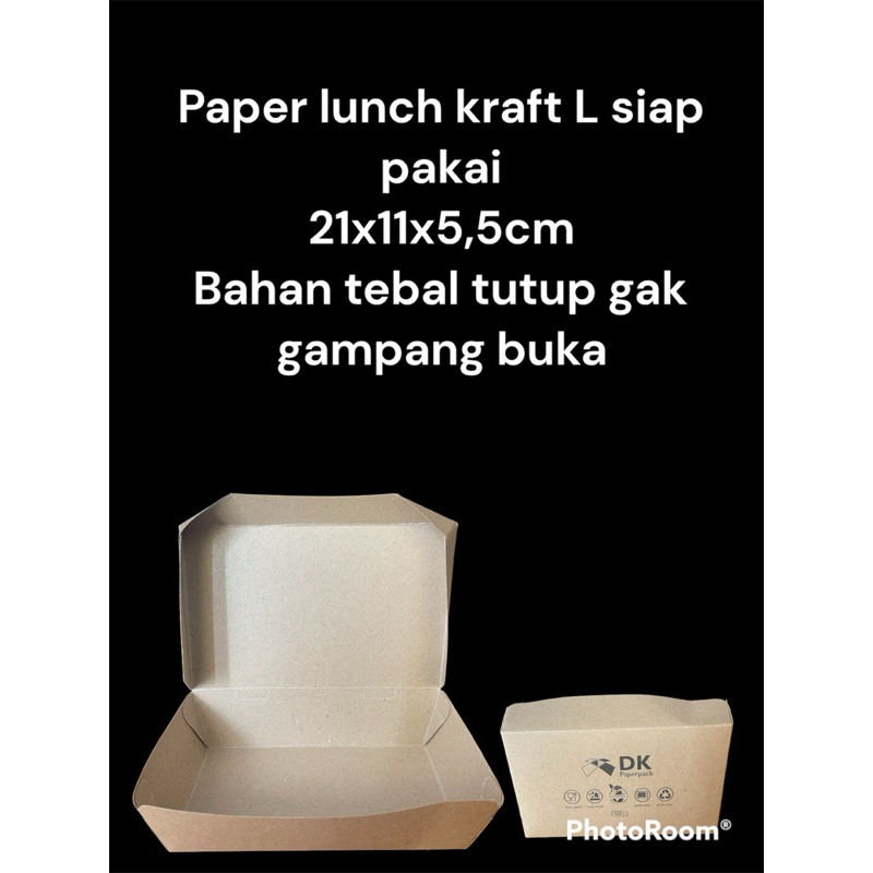 Jual paperlunch box kraft M L paper lunch kotak nasi | Shopee Indonesia