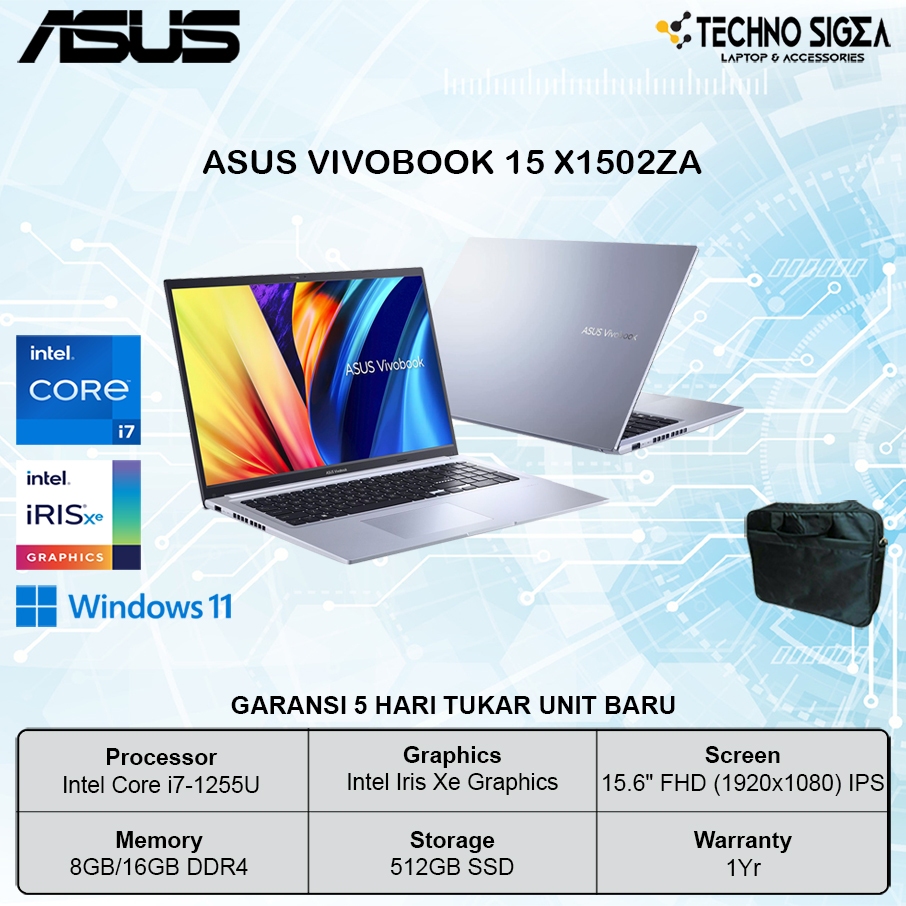Jual ASUS Vivobook X1502ZA i7 1255 16GB 512GB 15.6 FHD IPS | Shopee ...