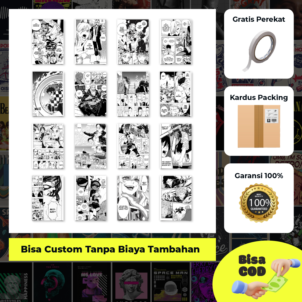 Jual Poster Dinding Anime Aesthetic - Manga Komik Series A6 [ISI 16 ...