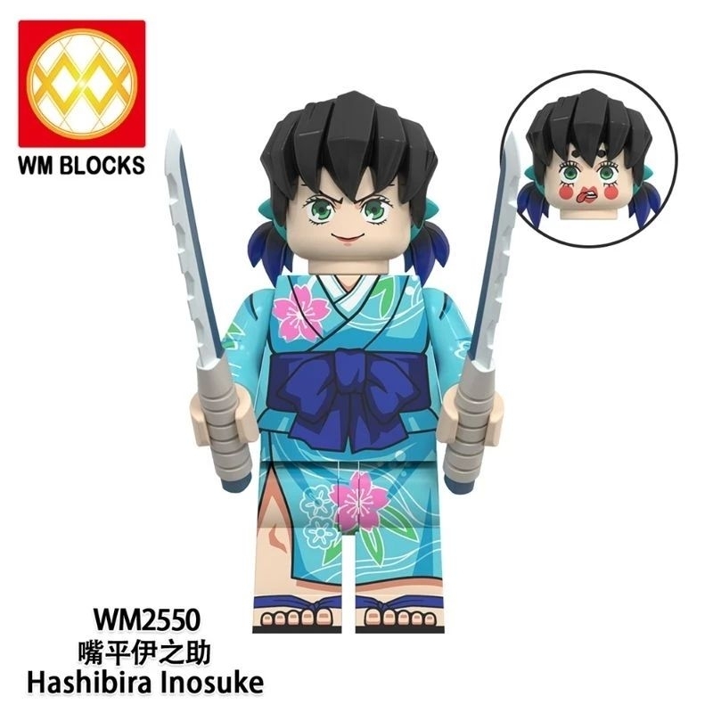 Jual Mini Action Figure Inosuke Kimetsu No Yaiba Demon Slayer Brick ...