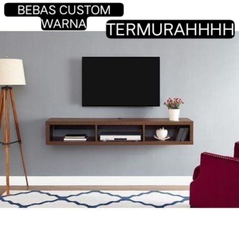 Jual Rak Tv Gantung Minimalis Meja Tv Gantung Custom Warna | Shopee ...