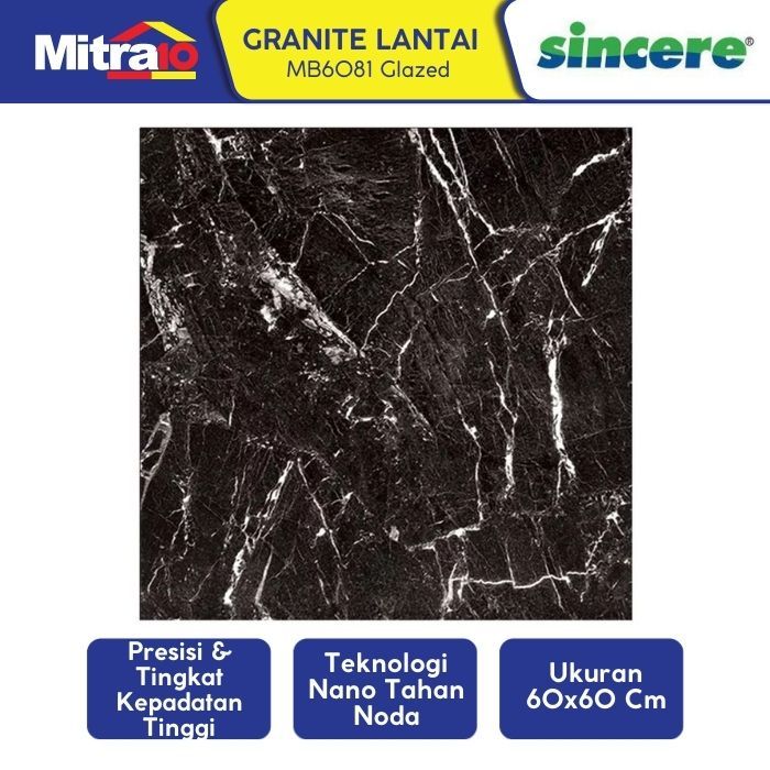 Jual Sincere Granite Lantai MB6081 Glazed 60x60 Cm Hitam | Shopee Indonesia