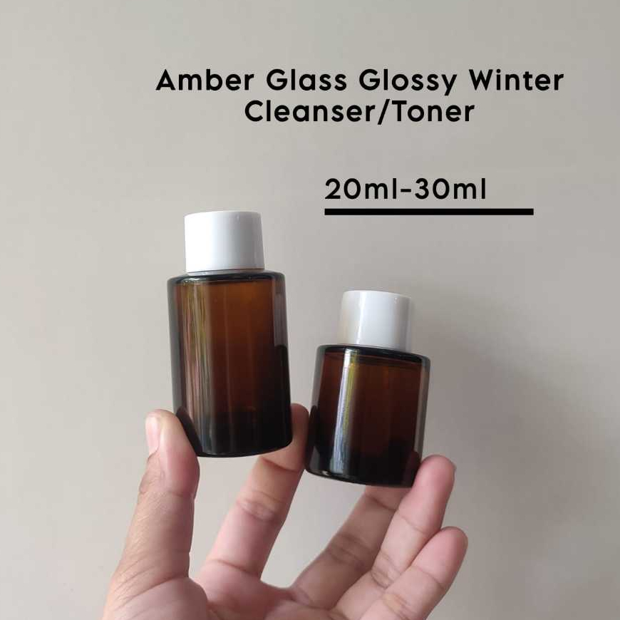 Jual Botol Cleanser Kaca Amber Glossy 20ml 30ml Botol Refill Kosmetik ...