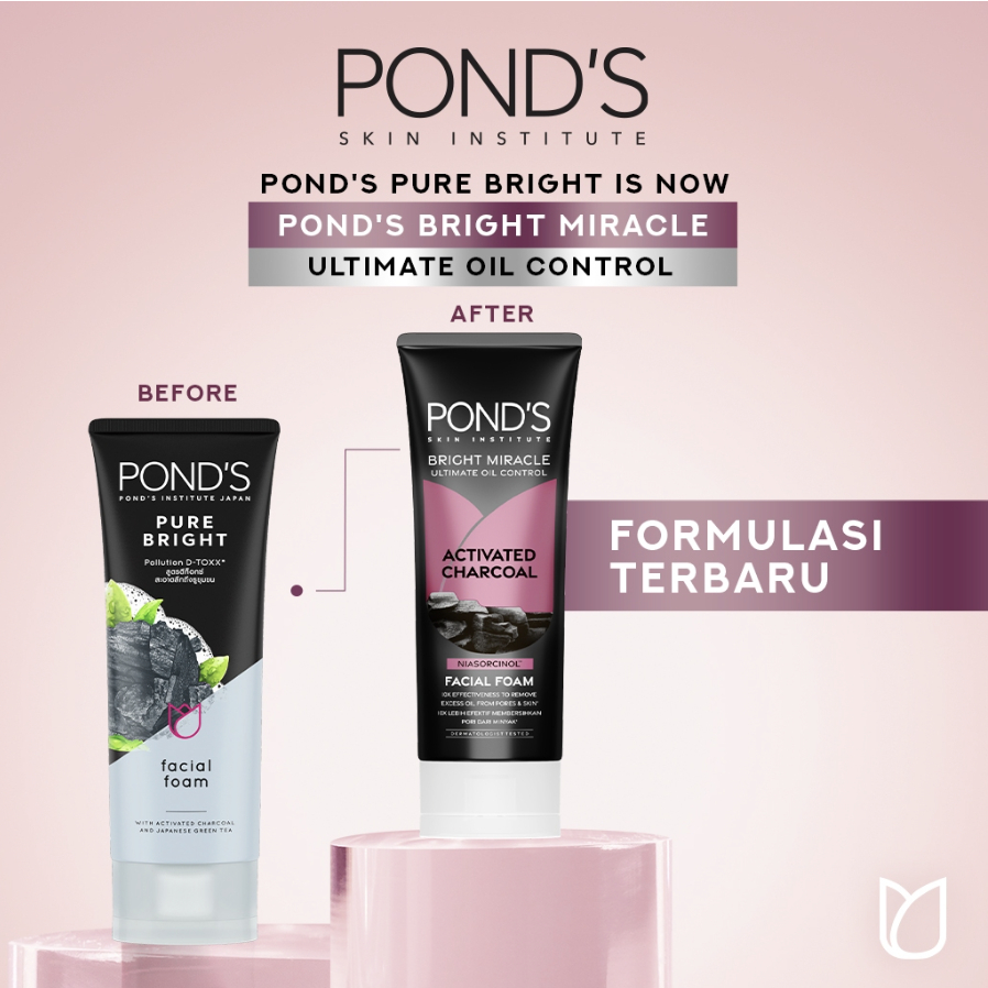 Jual Ponds Bright Miracle Ultimate Oil Control ACTIVATED CHARCOAL Facial Foam | Shopee Indonesia
