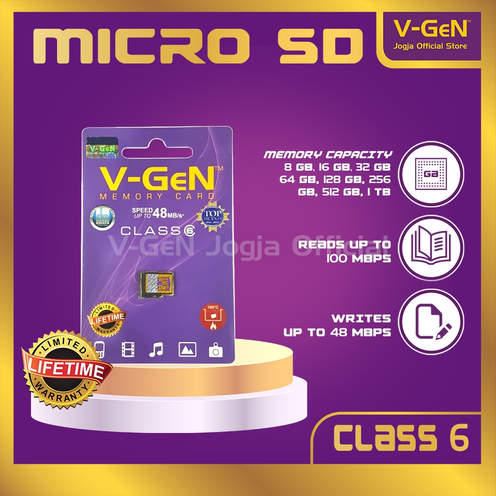 Jual MICRO SD Class 6 V-GeN 4 GB, 8 GB, 16 GB, 32 GB GARANSI RESMI ...