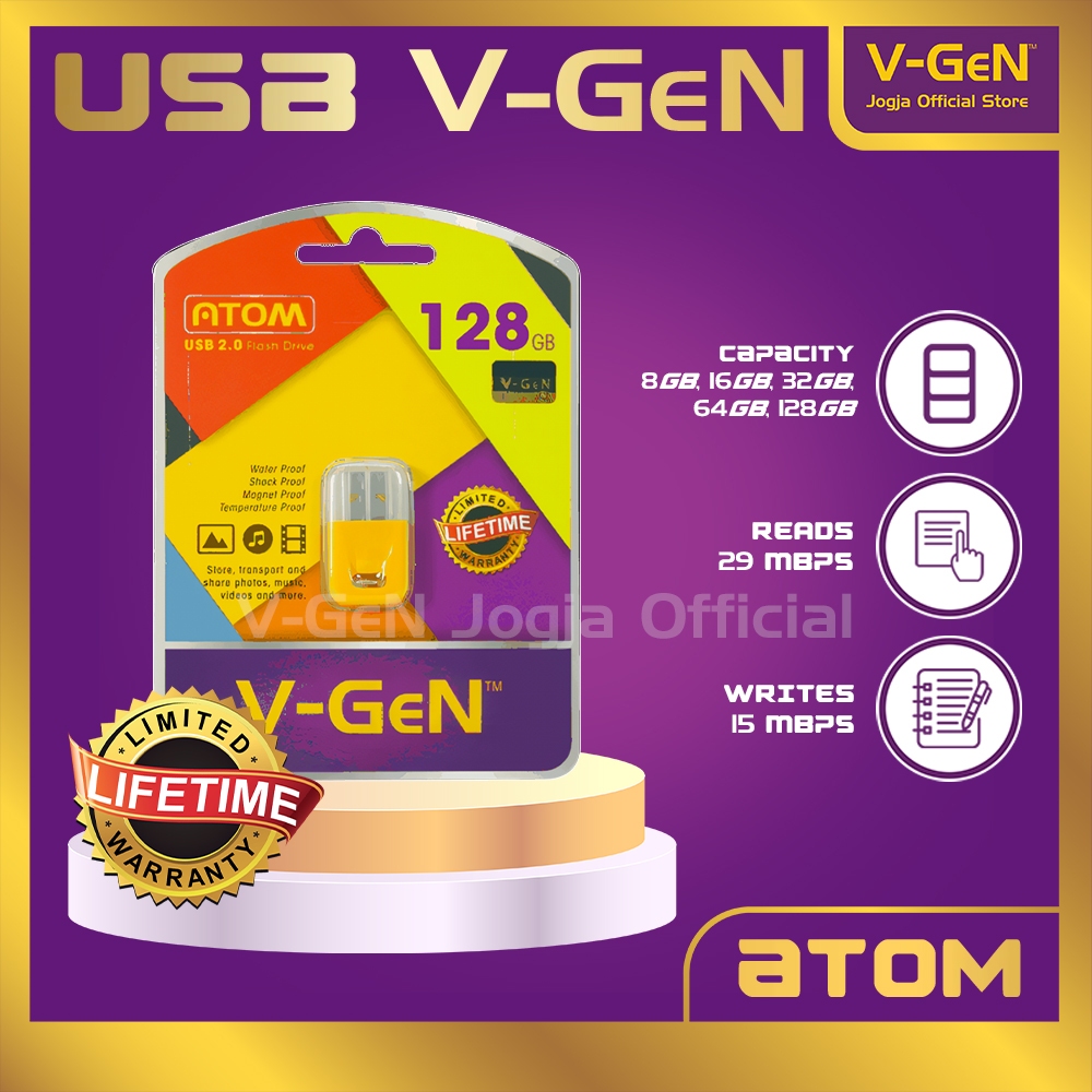 Jual Flashdisk V-GeN Atom 4GB, 8GB, 16GB, 32GB, 64GB, 128GB Original ...