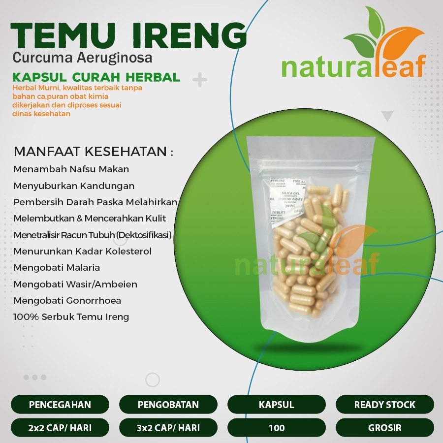 Jual TEMU HITAM IRENG 100 Kapsul Herbal Kesuburan Gonorrhoea Kurap ...