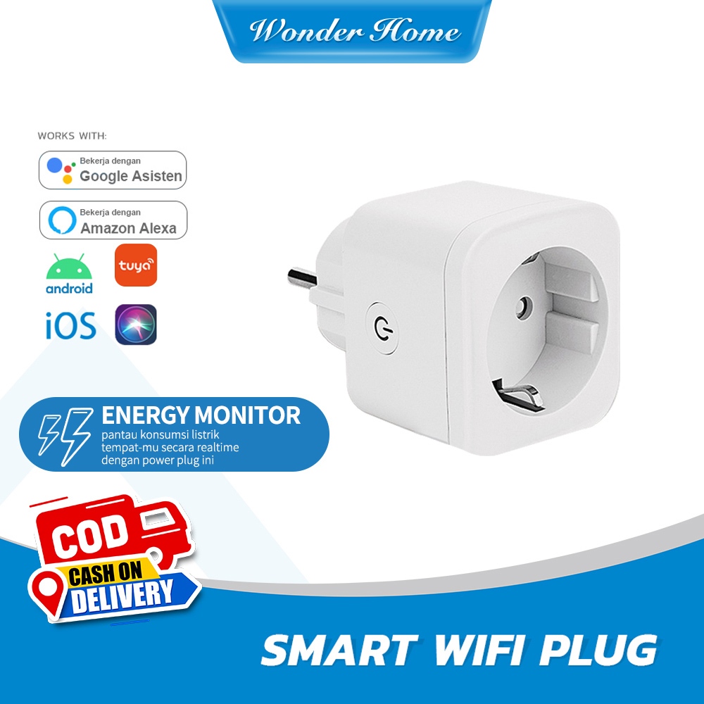 Jual WiFi Smart Plug Socket 16A with Power Monitor Stop Kontak Colokan ...