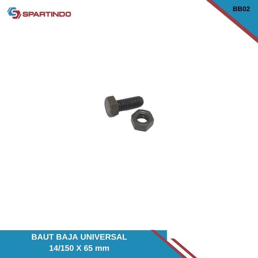 Jual Baut Mur Baja Ukuran 14/150 x 65 mm Drat 150 Kasar Universal Baja ...