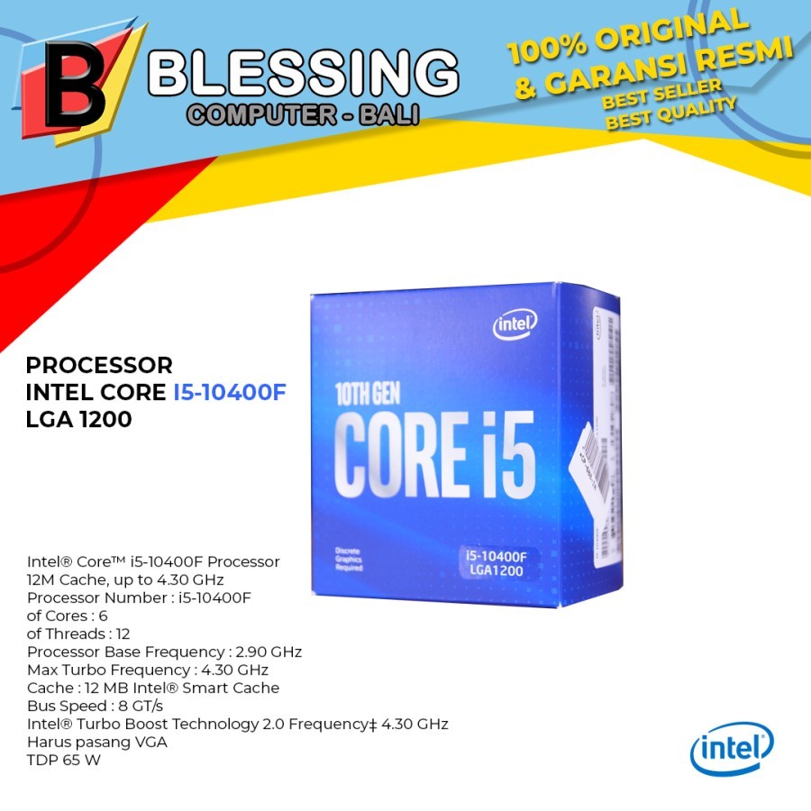 Jual Processor Intel Core I5 10400f Comet Lake Proc Intel 10400f