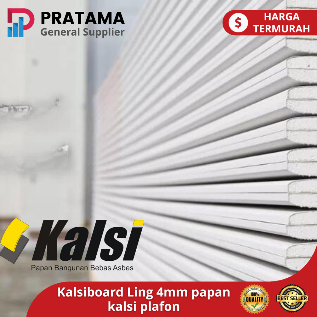 Jual Kalsiboard Ling 4mm papan kalsi plafon kalsi board 4 mm (1200 x ...