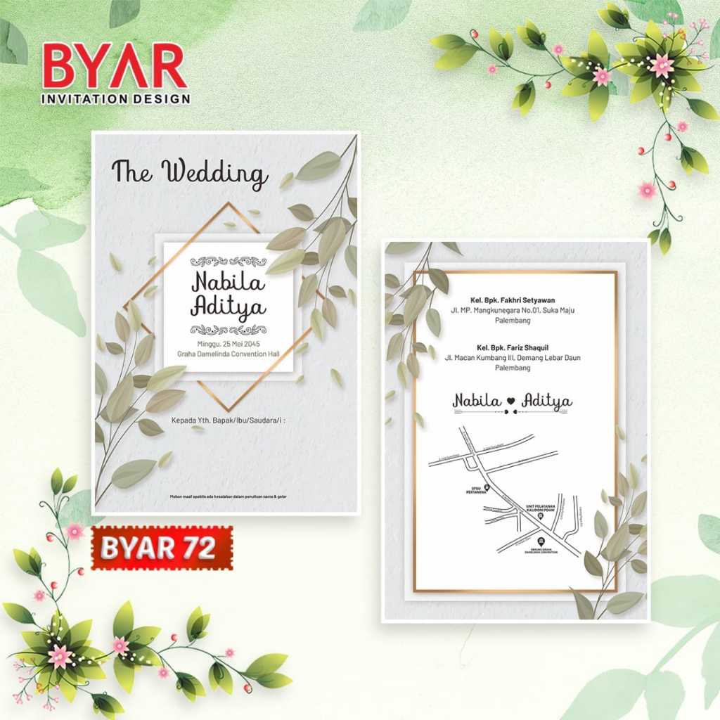 Jual Blangko Undangan atau Kertas Undangan Pernikahan Byar 72 | Shopee ...