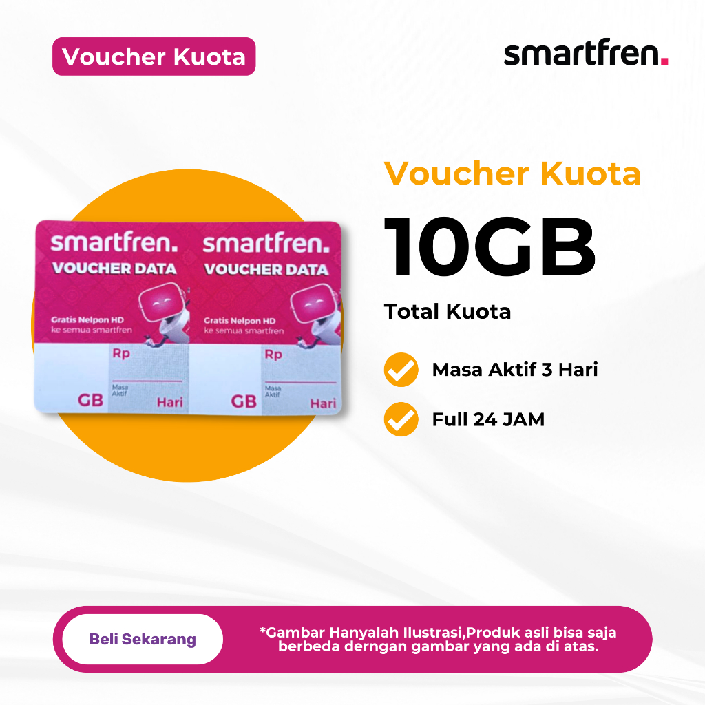 Jual Voucher Kuota Data Smartfren 10GB Masa Aktif 3 Hari Full 24 JAM | Shopee Indonesia