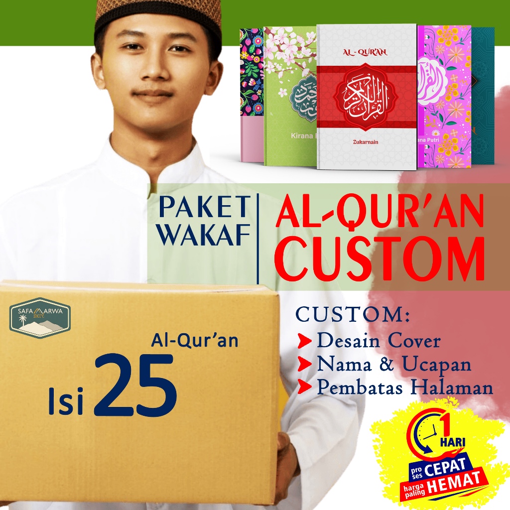 Jual Paket 25 Al-Quran Paket Custom Cover dan Nama untuk Wakaf Berbagai ...