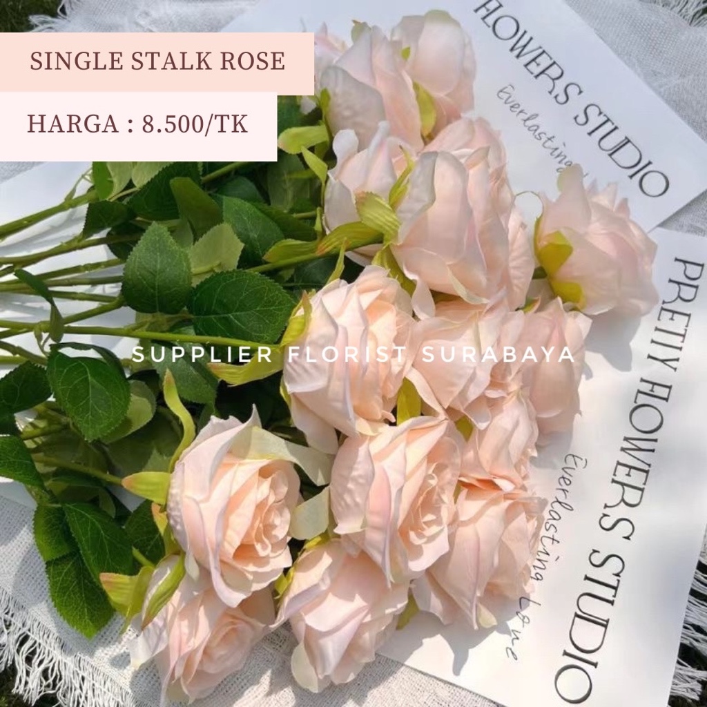 Jual [1 TANGKAI] BUNGA MAWAR OMBRE SEMBUR SINGLE STALK ROSE ARTIFICIAL ...