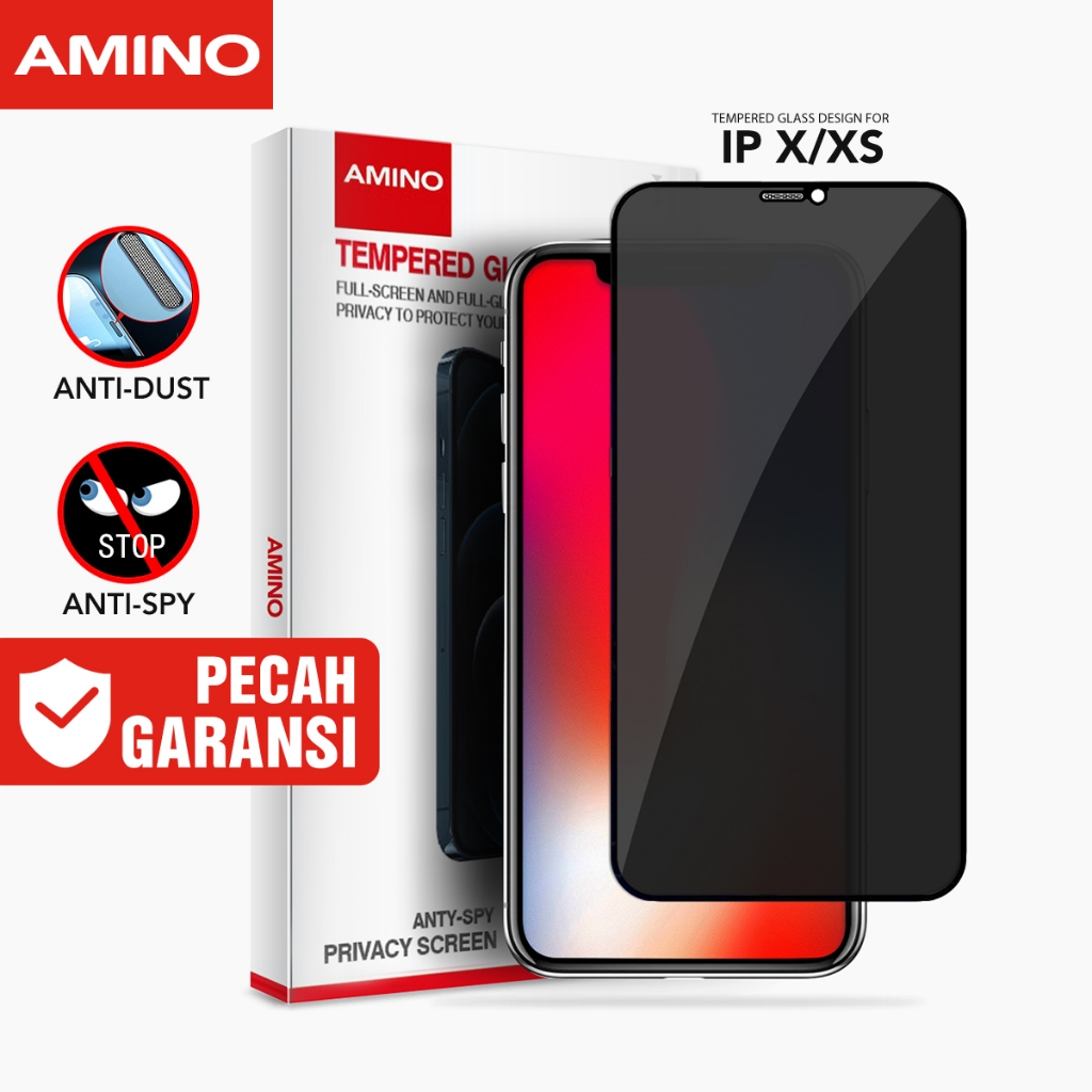 Jual AMINO Anti Spy Tempered Glass Untuk Iphone X XS Privacy Glass ...