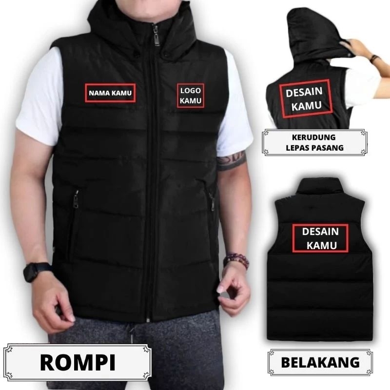 Jual ROMPI JAKET CUSTOME Sesukamu LOGO Tulisan gambar | Shopee Indonesia