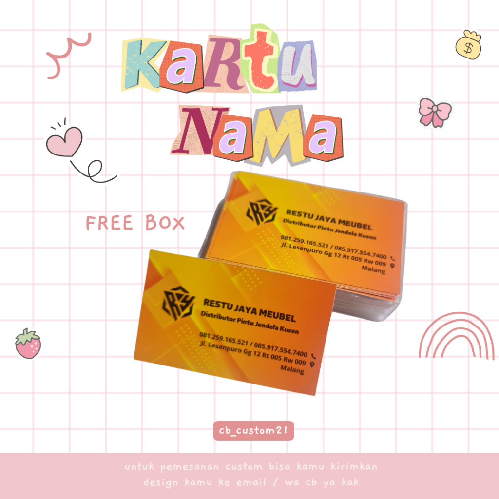 Jual Kartu Nama Usaha ( FREE BOX ) | Shopee Indonesia