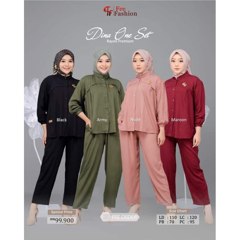 Jual DINA ONE SET SETELAN TERBARU FEE FASHION | Shopee Indonesia