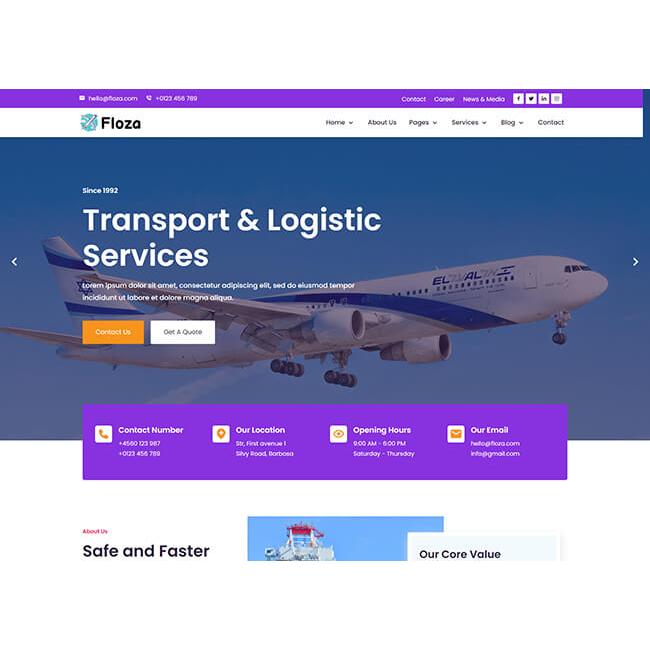 Jual Bootstrap 5 - Floza v1.4 Transport Logistics Premium Web Template (Angular) | Shopee Indonesia