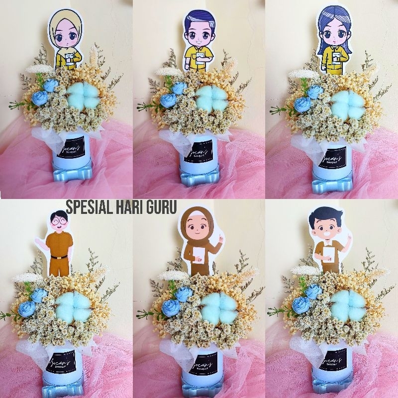 Jual Bouquet bunga Buket bloom box hadiah hari guru wisuda hiasan meja ...