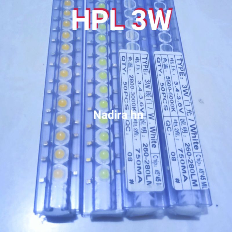 Jual LED HPL 3W 1 pcs(1 slop 50pcs, 1 pack 10 slop/500pcs) | Shopee ...