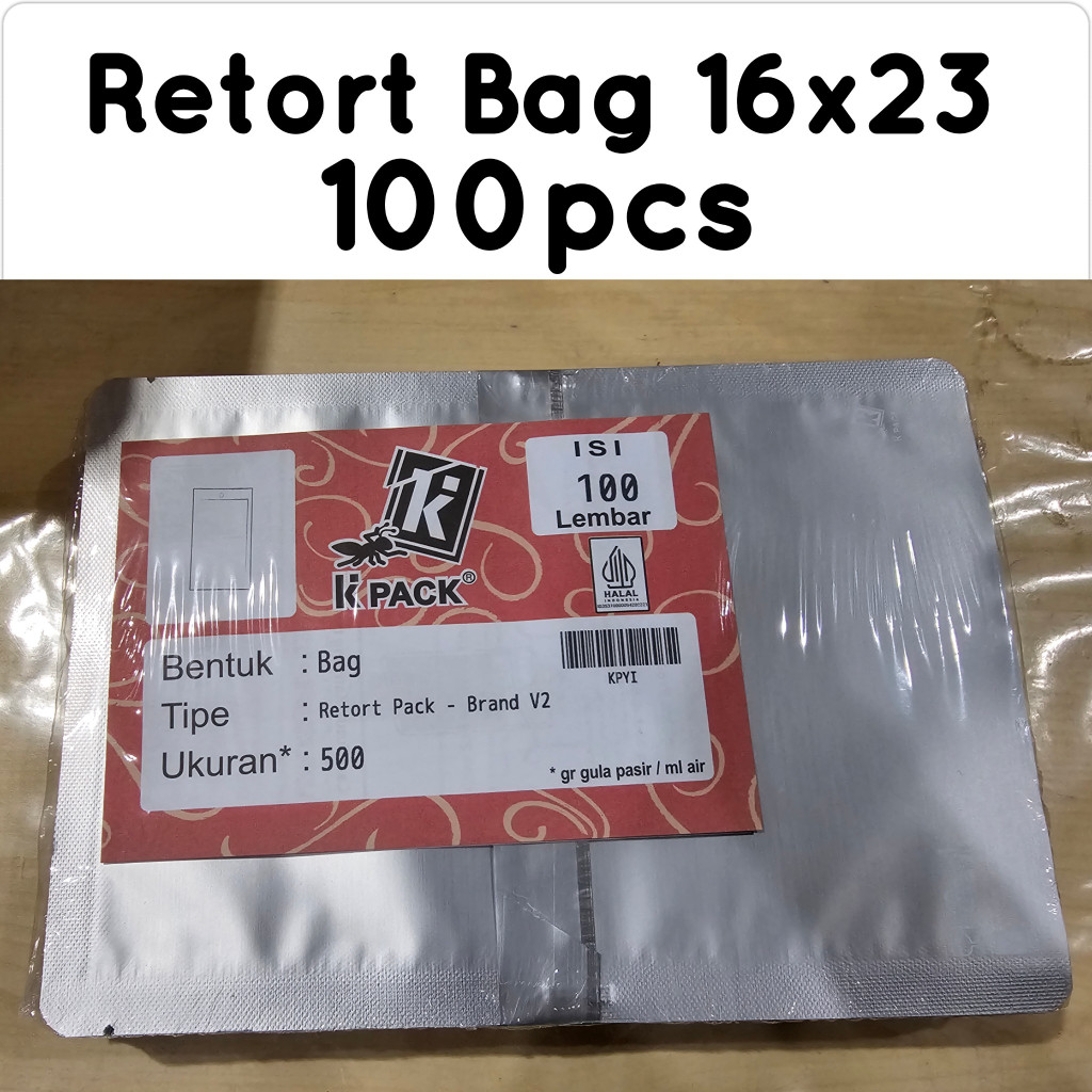 Jual KPACK RETORT BAG PACK 500 16-23 16x23 16cmx23cm 100pcs kemasan ...