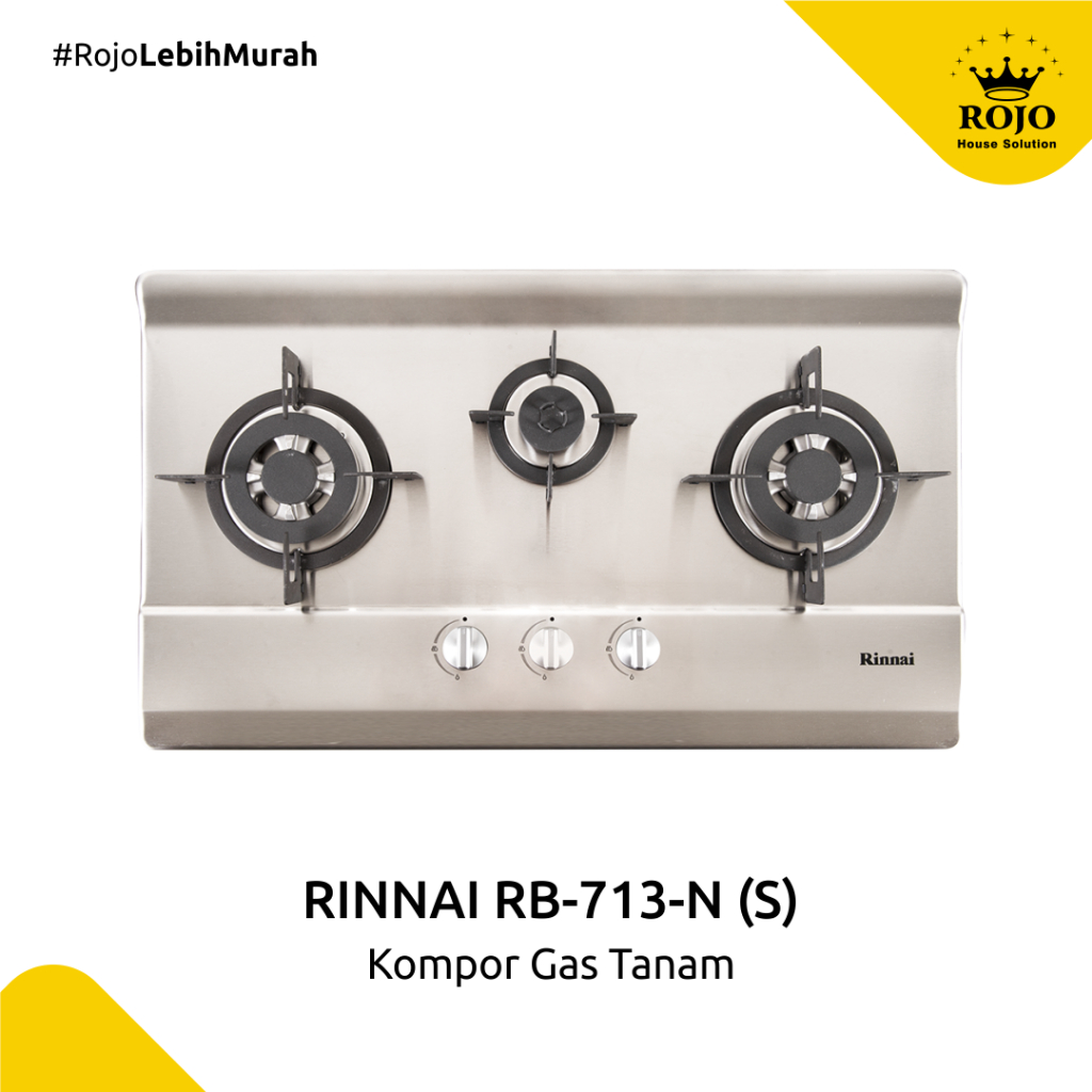 Jual Kompor Gas Tanam Stainless 3 Tungku Rinnai RB 713 N (S) | Shopee Indonesia