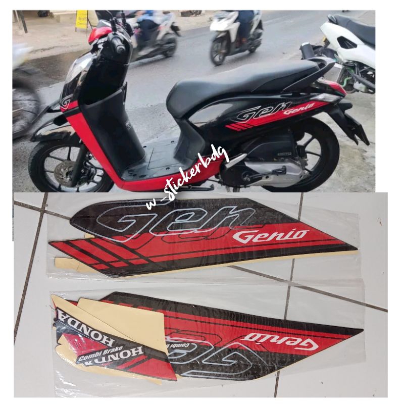 Jual Striping Lis Stiker Honda Genio CBS 2020 2021 Hitam Merah | Shopee ...